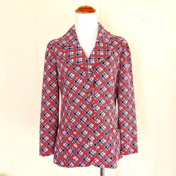 Vintage | Jackets & Coats | Vtg Retro Double Knit Blazer Red | Poshmark